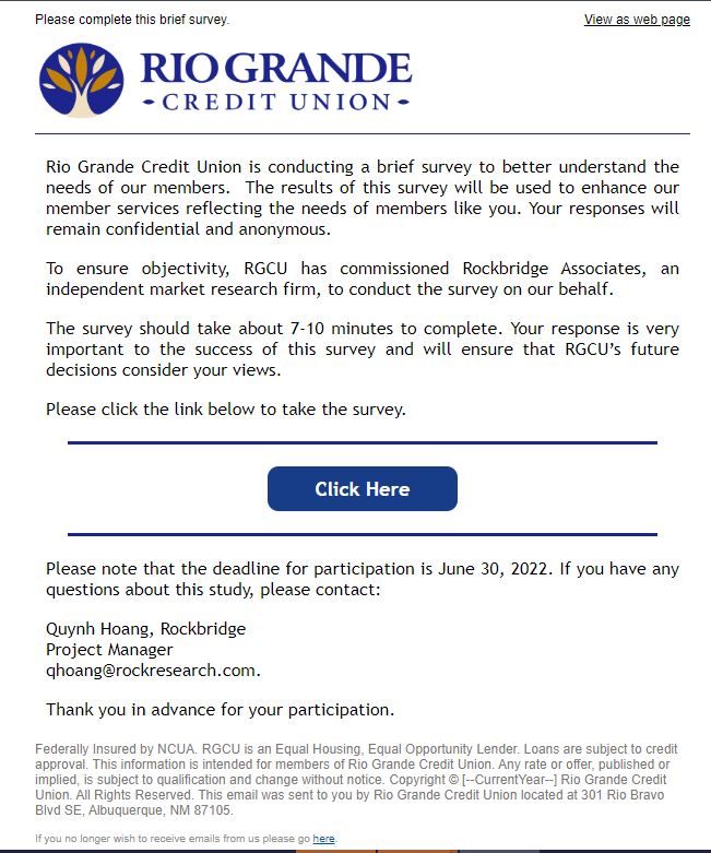 Special Survey Going to Members - Rio Grande Credit Union